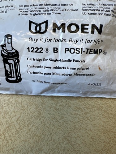 Moen 1222 B POSI-TEMP Cartridge For Single-handle Faucets NOS Sealed ...