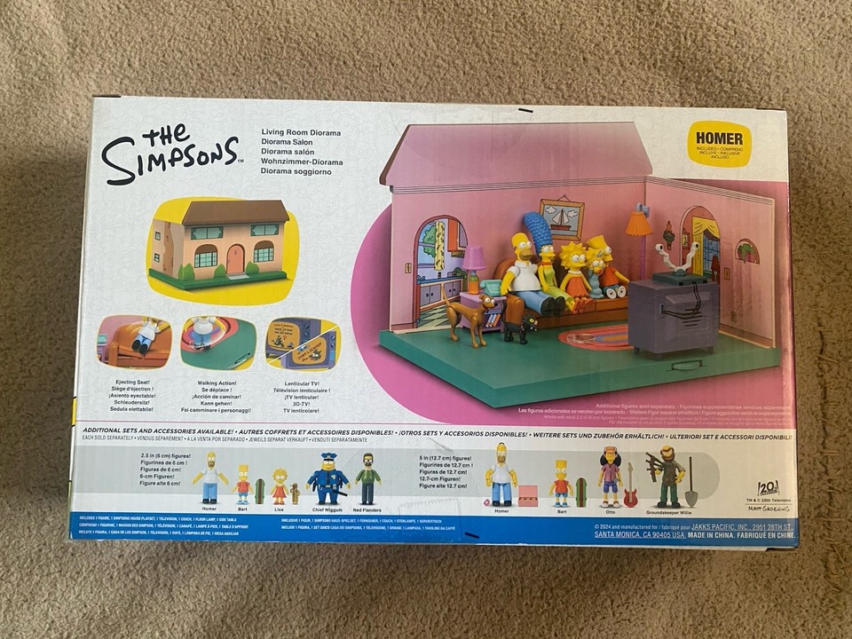 2024 New The Simpsons Living Room Diorama with Homer Jakks Pacific 2.5 ...