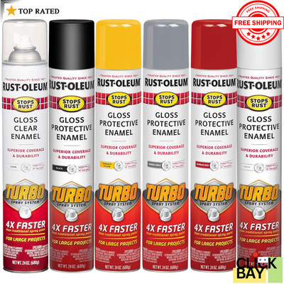 Rust-Oleum 334128 Stops Rust Turbo Spray Paint, 24 oz, Gloss (Select ...