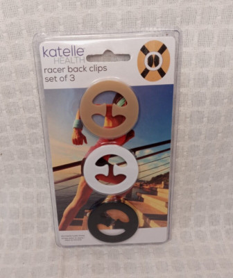 Katelle HEALTH Racer Back Bra Clips Set of 3 White Black Tan | eBay