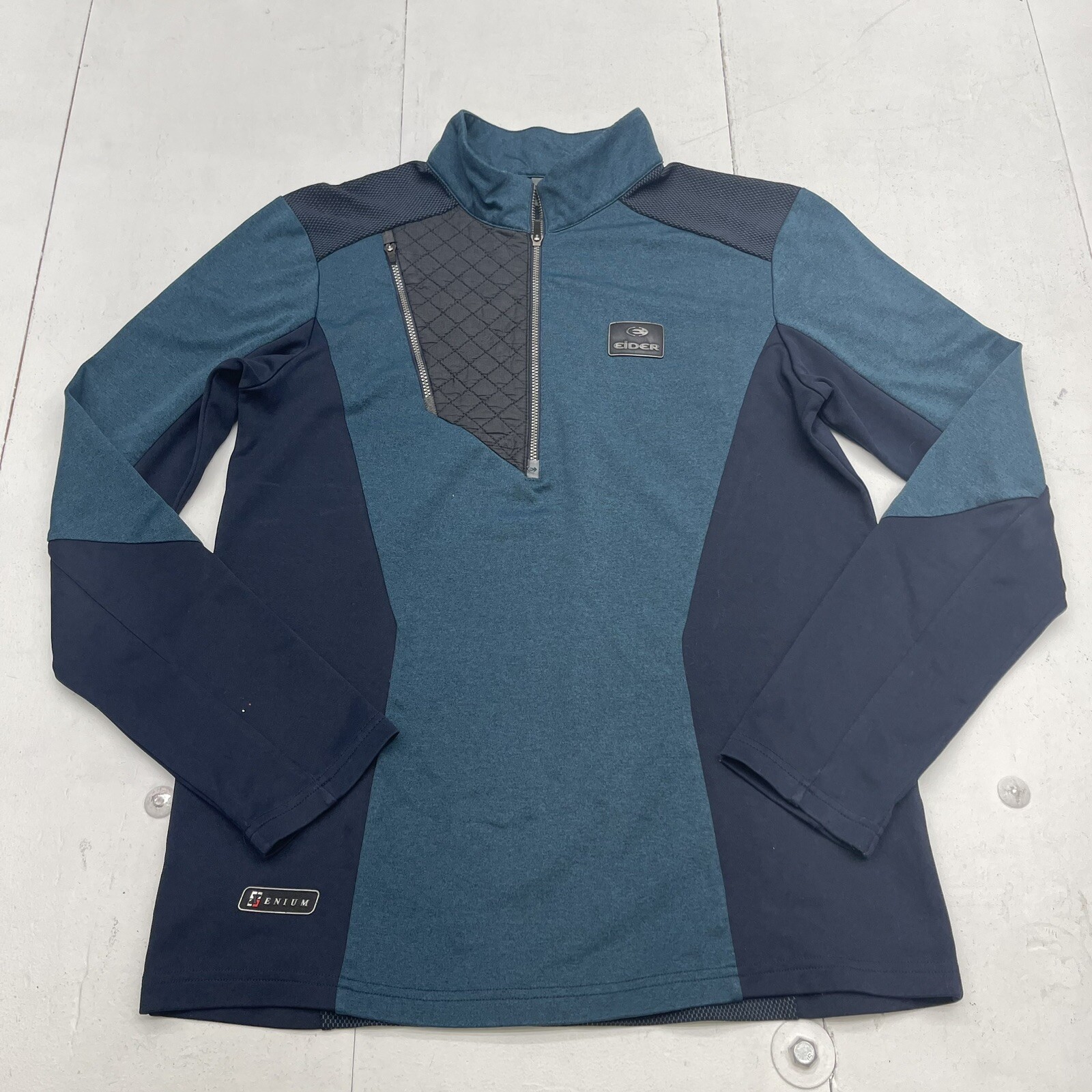 Eider Teal Navy Half Zip Long Sleeve Sweater Mens Large | eBay