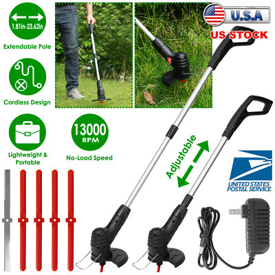 Electric Grass String Trimmer Stand up Lawn Edger Cordless Weed Cutter ...