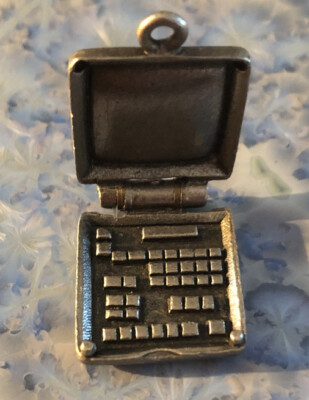 Vintage Fine Pewter 3D Lap Top Computer Tech Nerd Geek Programmer ...