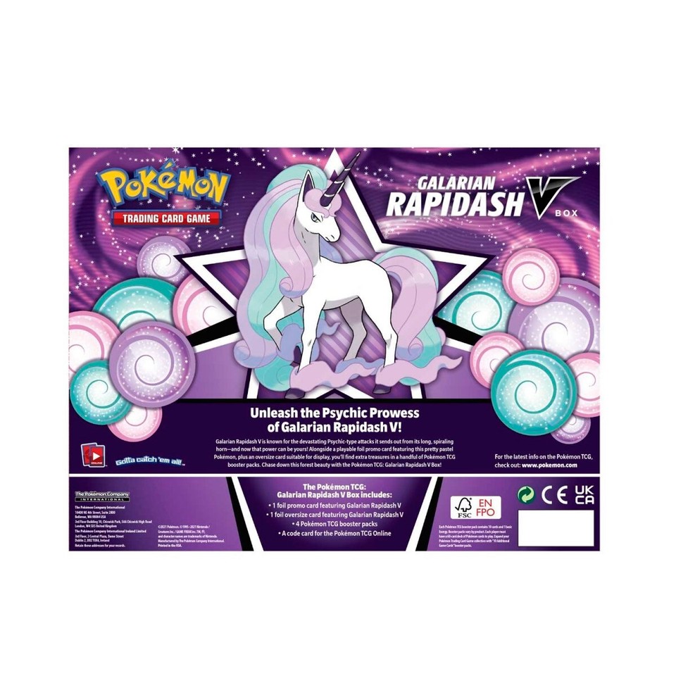 Galarian Rapidash V Box Inc Cosmic Eclipse Pack Pokemon Card Brand New ...