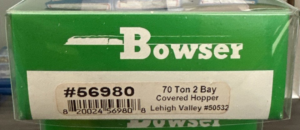 Bowser HO Scale Kit #56980 70 Ton 2 Bay Covered Hopper Lehigh Valley ...