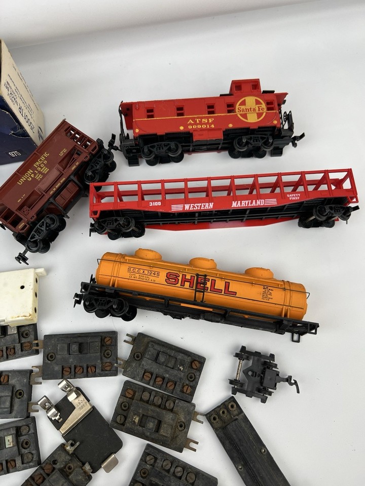 Vintage HO Scale Track Pieces Switches Power Pack Train Cars As Is ...