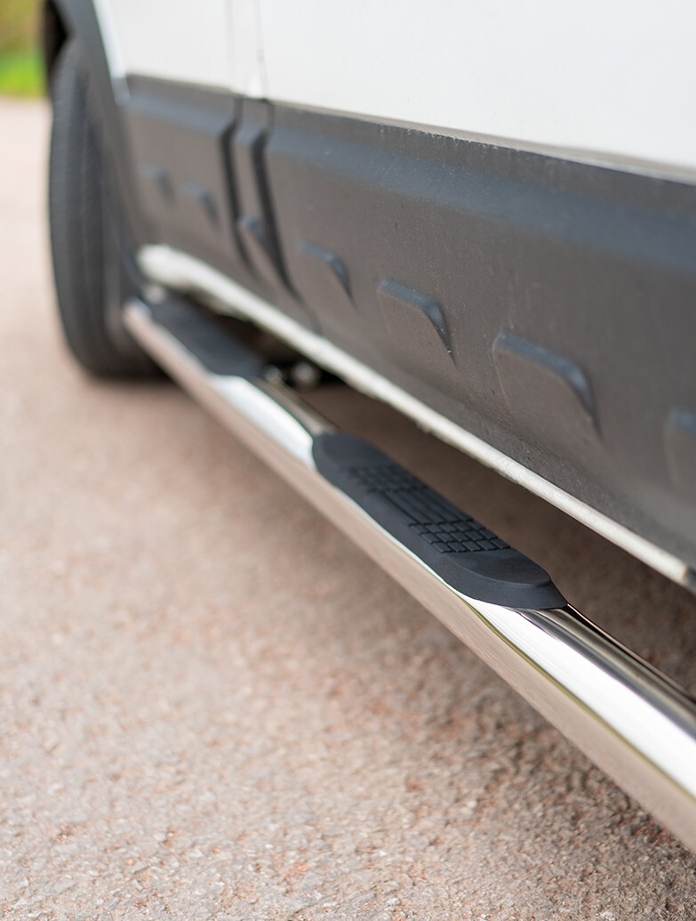 FITS FORD TRANSIT MK6 MK7 SWB 76MM 4 STEPS SLASH CUT STAINLESS STEEL ...