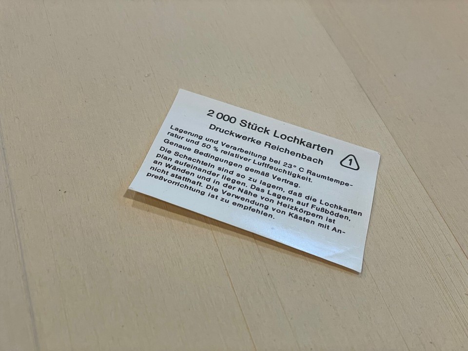 20 Lochkarten Druckwerke Reichenbach Punch cards IBM card format 80 ...