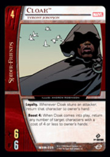 VS System: Cloak, Tyrone Johnson [Played] Marvel Web of Spider-man TCG ...