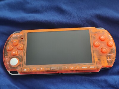 Sony PSP 3000 Console System Transparent Orange Custom Styles w Charger ...
