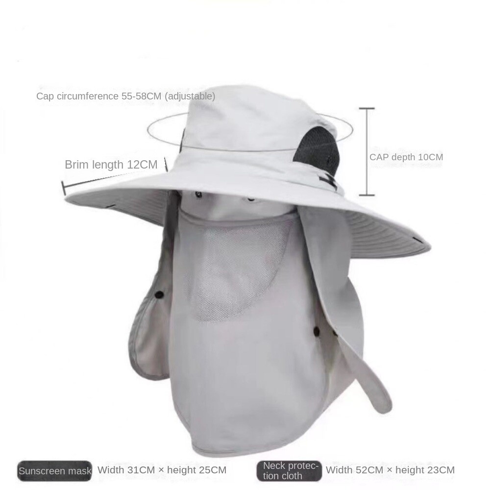 360 Degrees Protection Agricultural Work Hat Wide Brim Beach Cap Spring ...