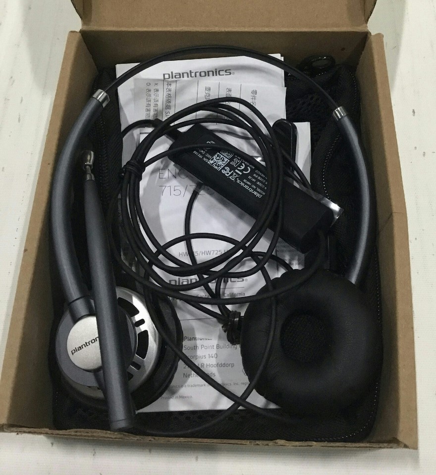Plantronics Encore Pro 725 USB HW725 USB Headset w/ Case 203478-01 ...