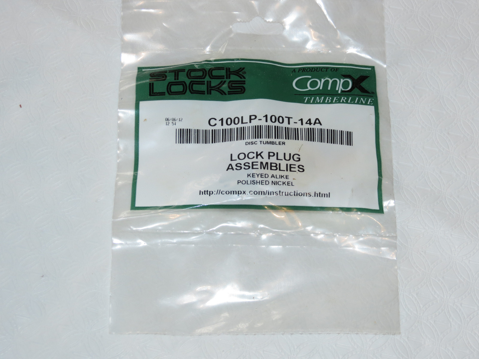 CompX Timberline Stock Locks Lock Plug Assembly Nickel Key 100T C100LP ...