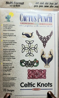 **NEW** Cactus Punch Machine Embroidery Multi Format CD - CELTIC KNOTS ...