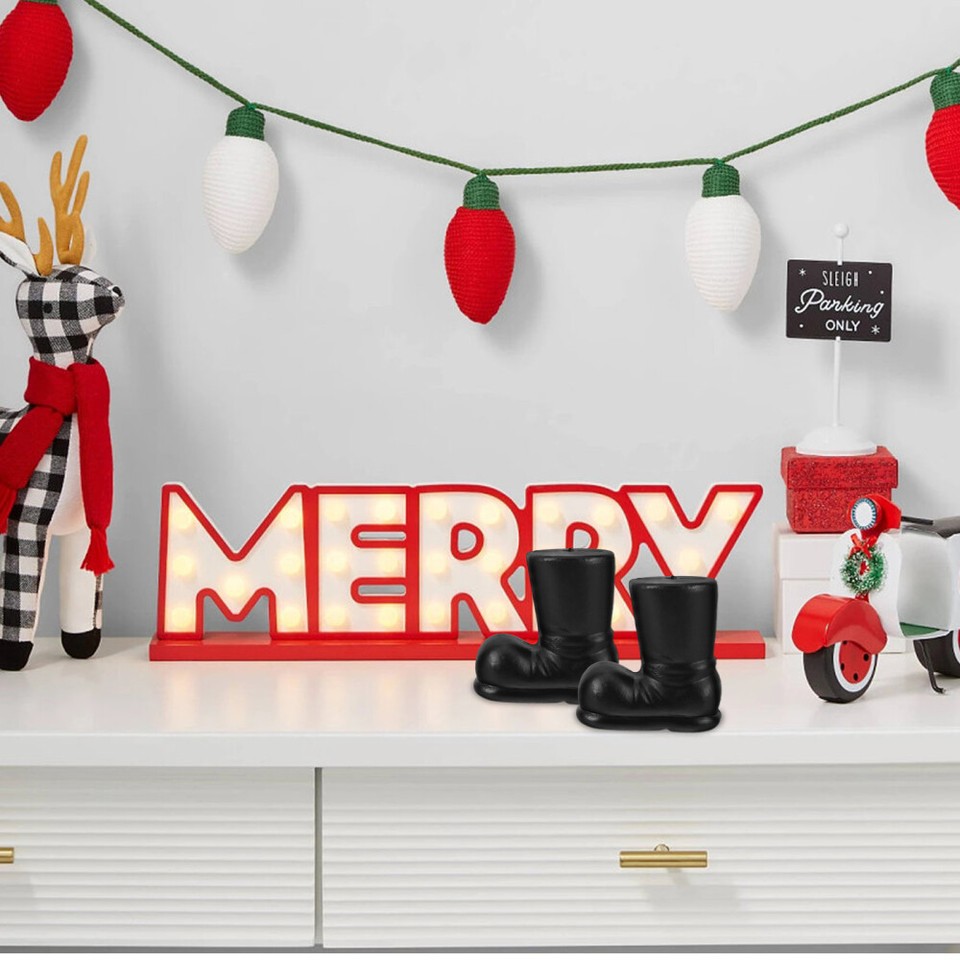 10pcs Santa Claus Boot Christmas Boots Decor Christmas Party DIY Santa ...