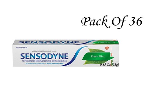 Sensodyne Fresh Mint Sensitive Toothpaste, 0.8 Ounces EXP 04/2025 (Pack ...