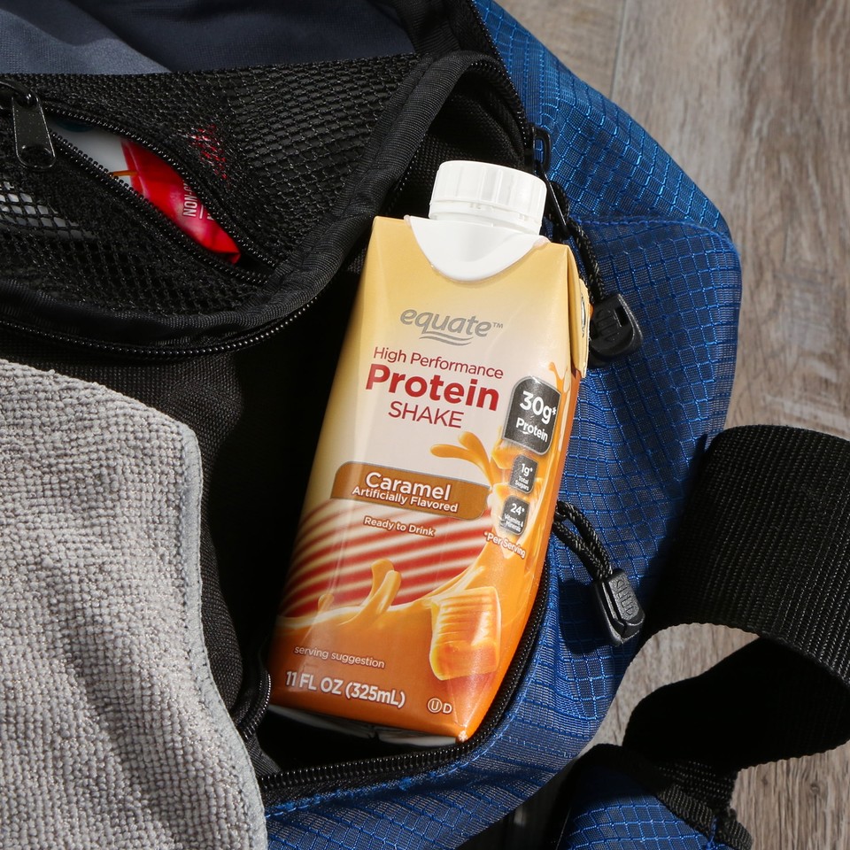 Equate High Performance Protein Nutrition Shake, Caramel, 11 fl oz, 12 ...