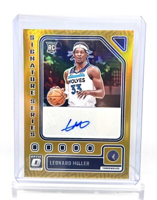 Leonard Miller Optic Rookie Signature Series Gold Auto /10 HOT Player ...