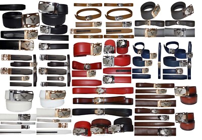 Comfort Slide Click Leather Automatic Belt Men's Buckle Lock Dress ...