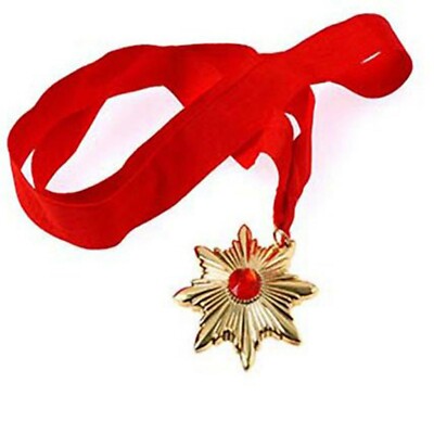 DRACULA VAMPIRE MEDALLION ON RED RIBBON HALLOWEEN FANCY DRESS ACCESSORY ...