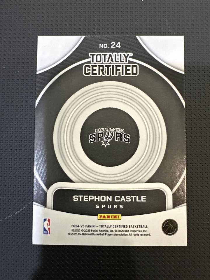 2024-25 PANINI TOTALLY CERTIFIED STEPHON CASTLE RC ON TARGET MIRROR #24 ...