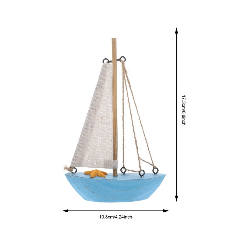 Mediterranean Style Sailboat Models Nautical Wooden Sailing Boat Ship ...