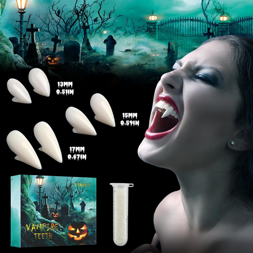 Vampire Fangs for Kids, Realistic Fake Teeth for Halloween Party ...