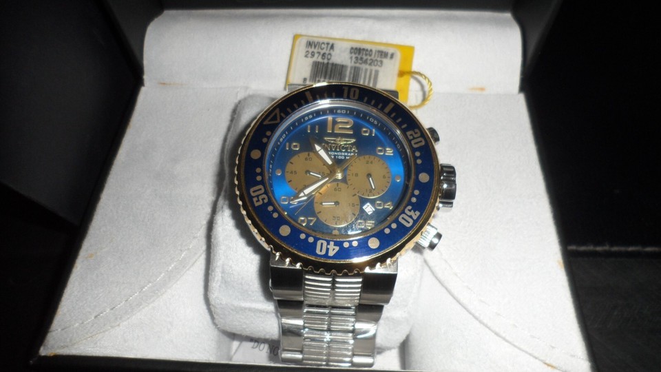 INVICTA 29760 Pro Diver Chronograph Date Blue Dial Stainless Men's ...