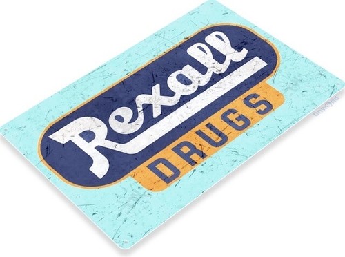 REXALL DRUGS 11 X 8 TIN SIGN PHARMACY RX DIME STORE SODA FOUNTAIN METAL ...