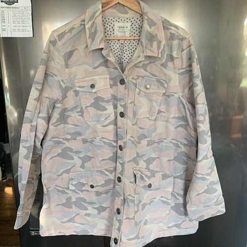 Torrid Pink Gray CAMO TWILL ANORAK Lightweight Jacket Size 3 | eBay
