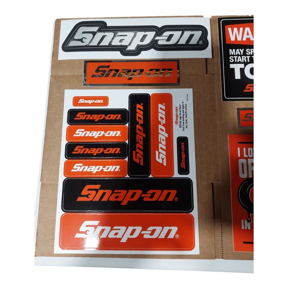 Genuine Snap-on Tool Logo Bundle Sticker Sheet Various Size Stickers ...