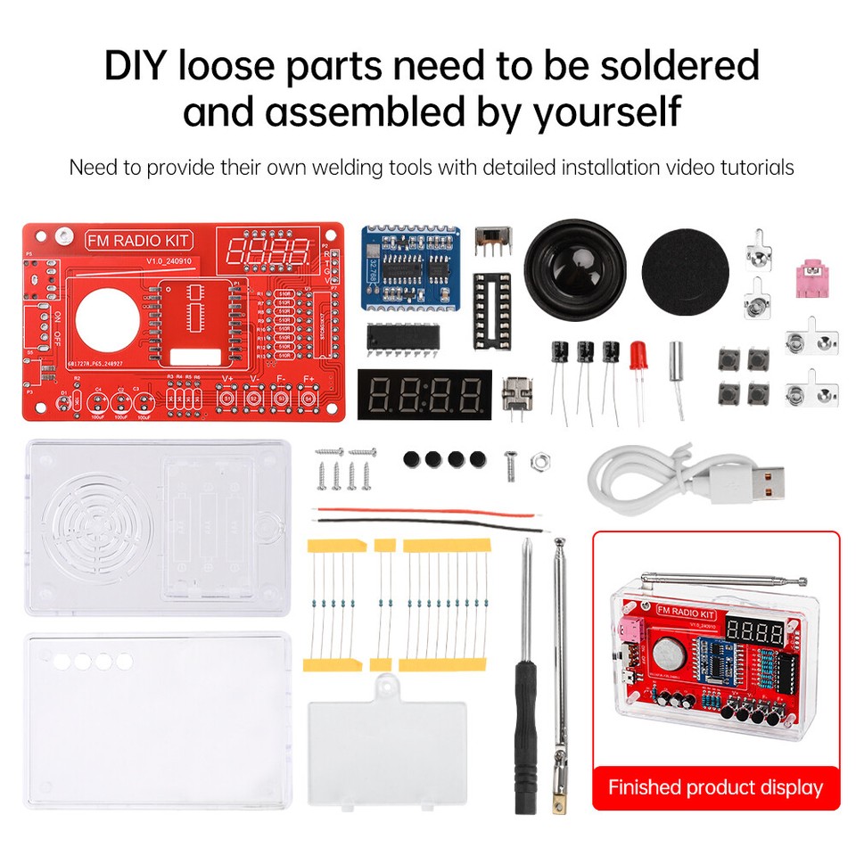 DIY Digital RDA5807 FM Radio Electronic Kit 87-108MHZ DIY Soldering ...