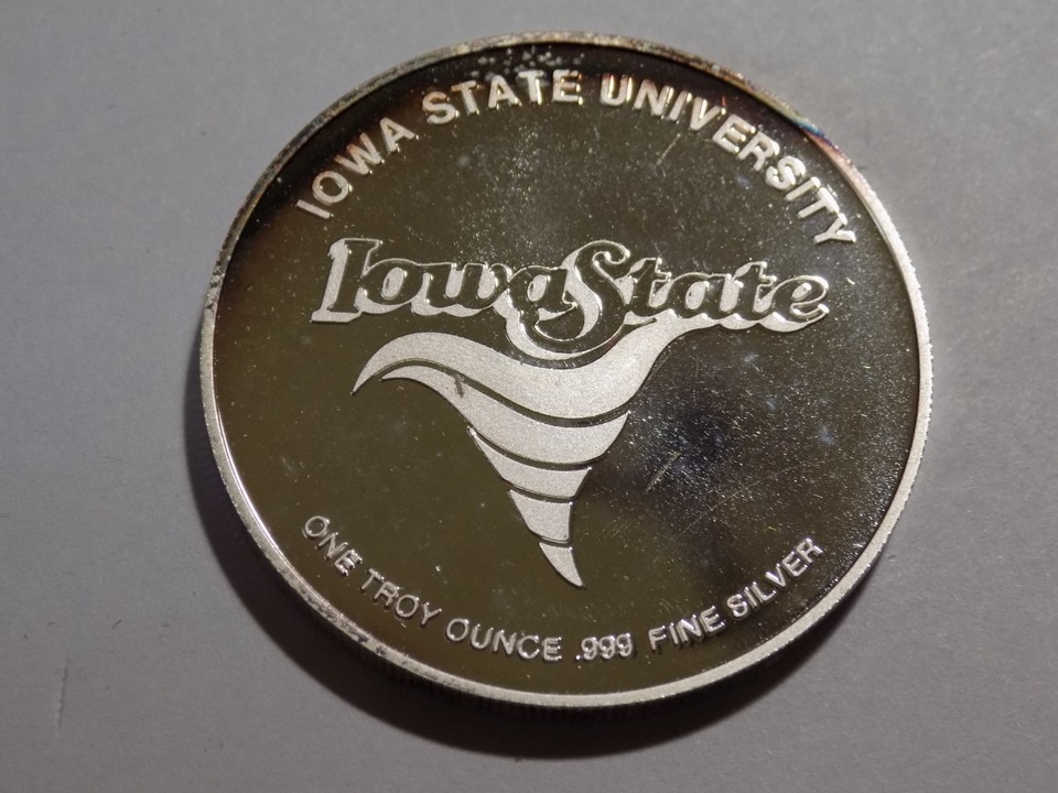 CYCLONES / 1985 - IOWA STATE UNIVERSITY / IOWA STATE - .999 Silver 1 Oz ...