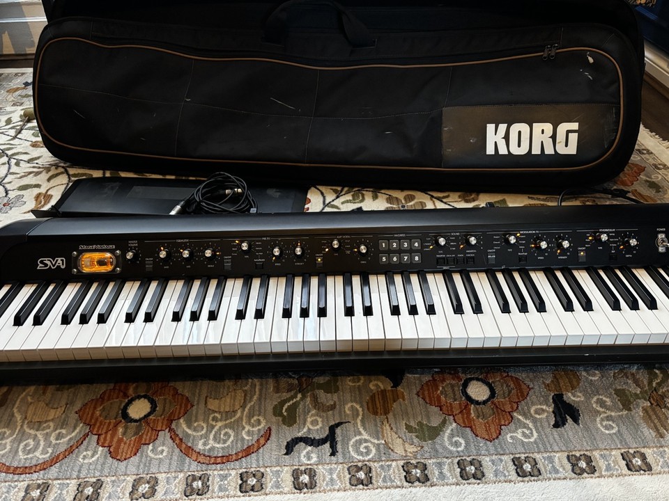 KORG SV-1 88-key keyboard piano with Korg SV1 case, leads, pedal and ...