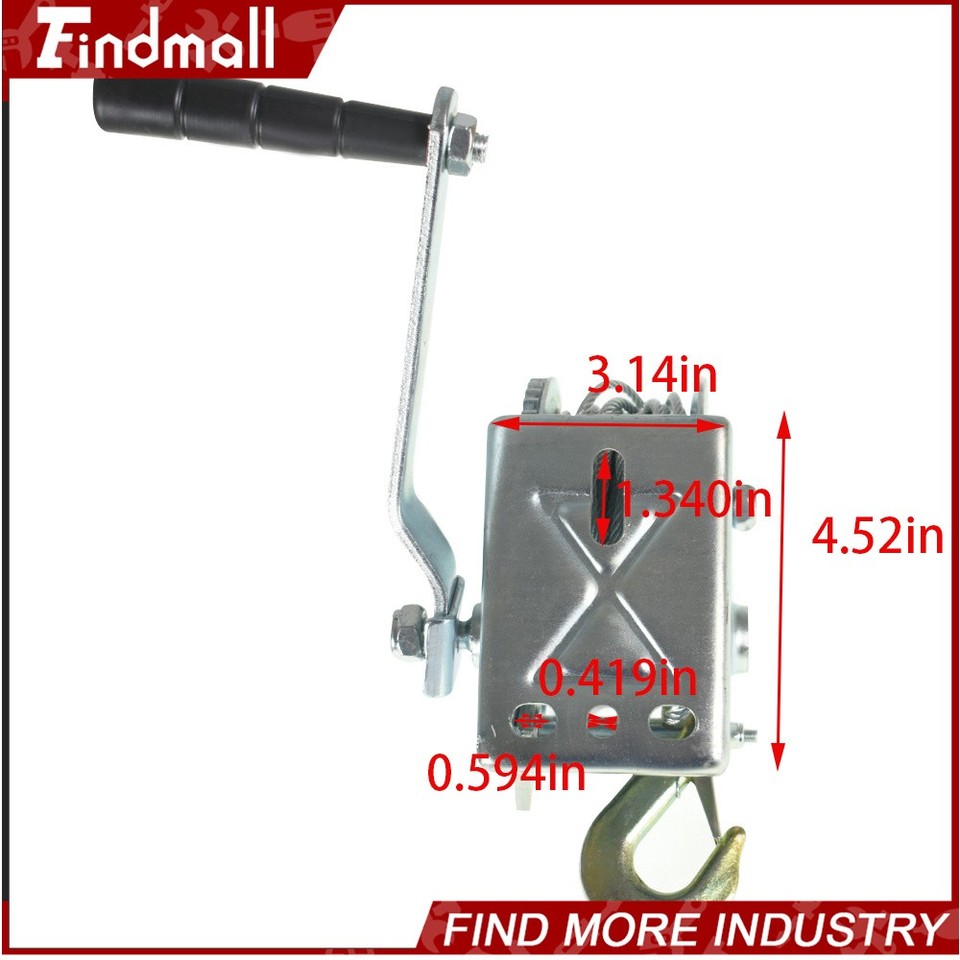Findmall Heavy Duty Hand Crank Winch Crank Cable Gear Winch With Rope ...