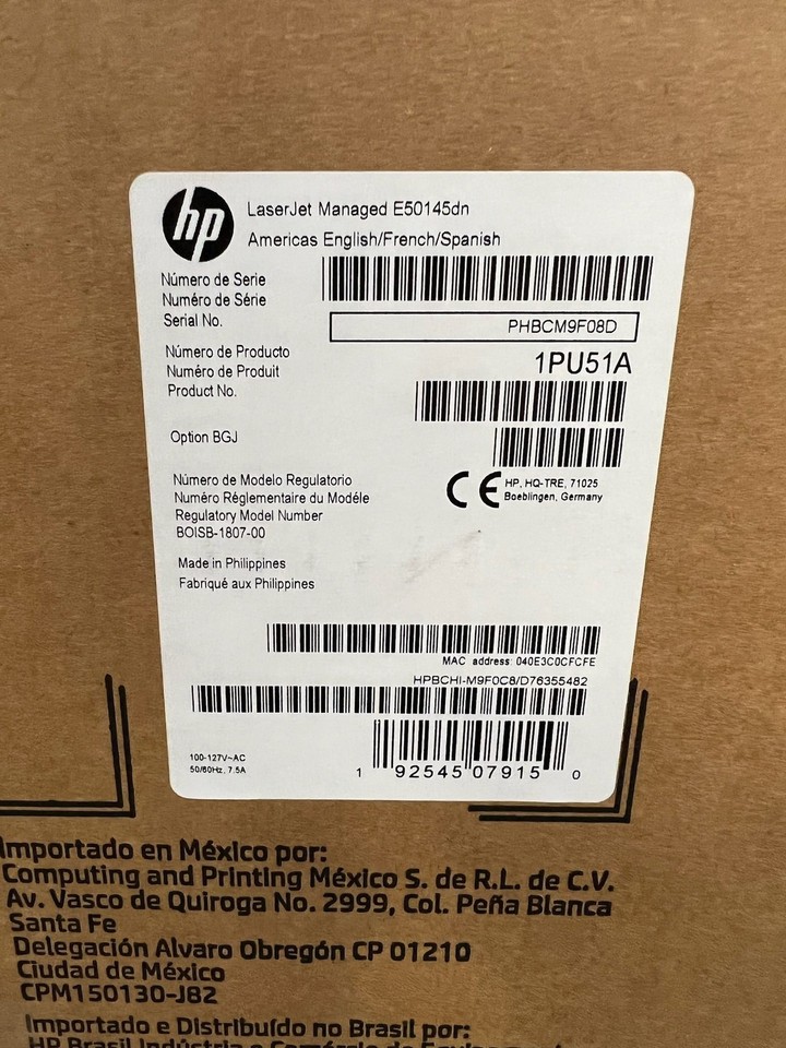 HP 1PU51A Laserjet Managed E50145DN Printer | eBay