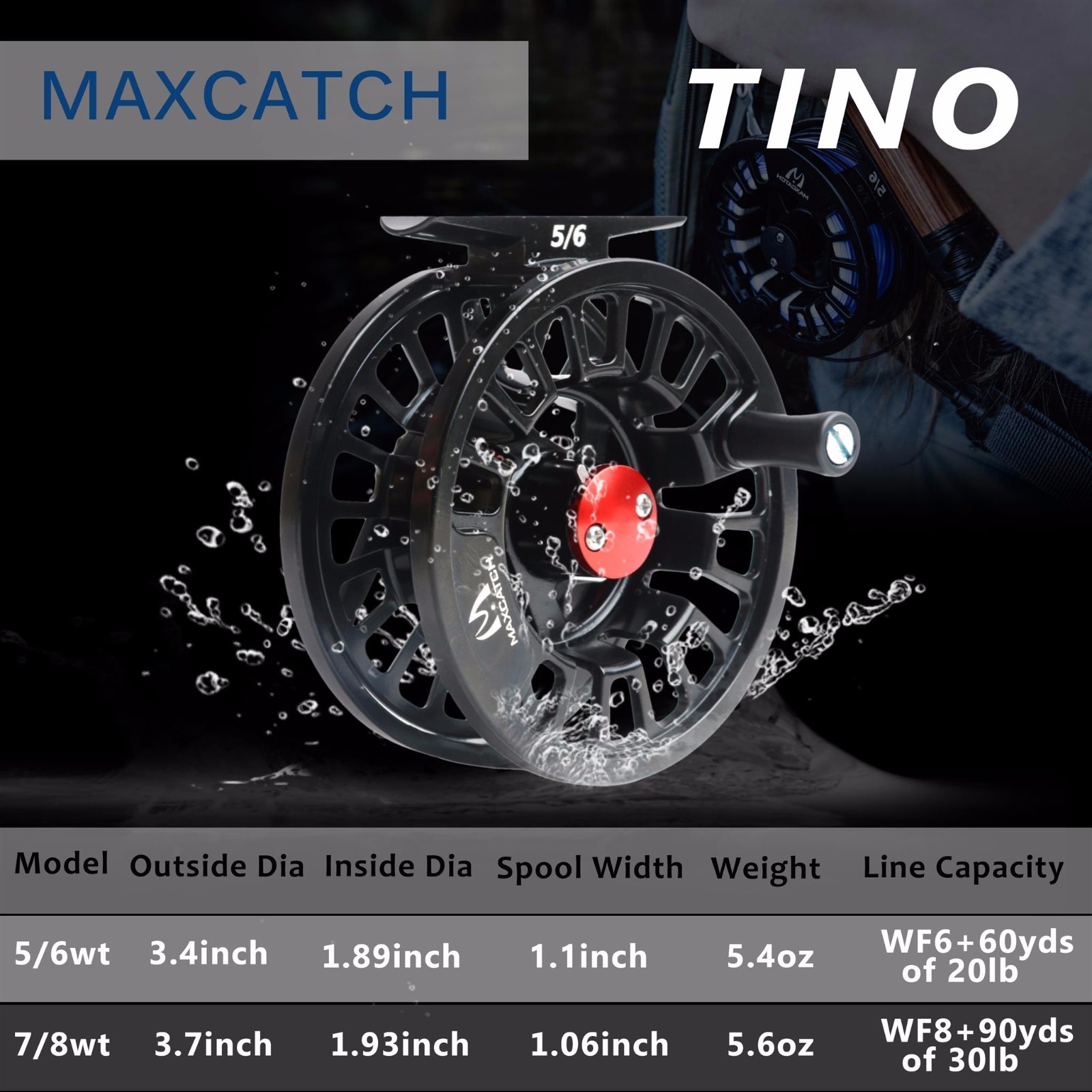 Maxcatch TINO Fly Fishing Reel 3/4wt 5/6wt 7/8wt Large Arbor Trout Fly ...