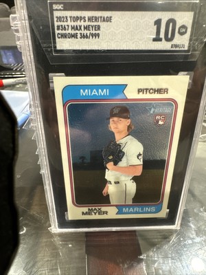 SGC 10 2023 Topps Heritage Max Meyer Silver Chrome Refractor /999 ...