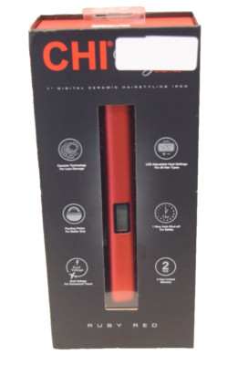 CHI Original 1" Digital Ceramic Hairstyling Iron CA2309 Ruby Red BRAND NEW | eBay