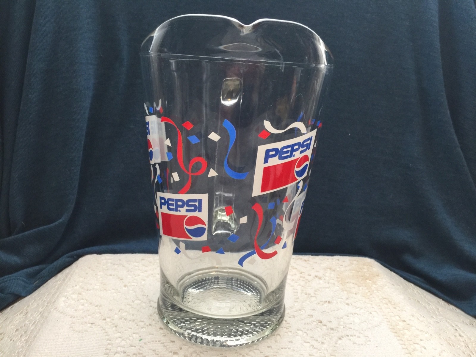 Pepsi Cola Soda Pop Glass Pitcher Confetti Design Excellent Condition ...