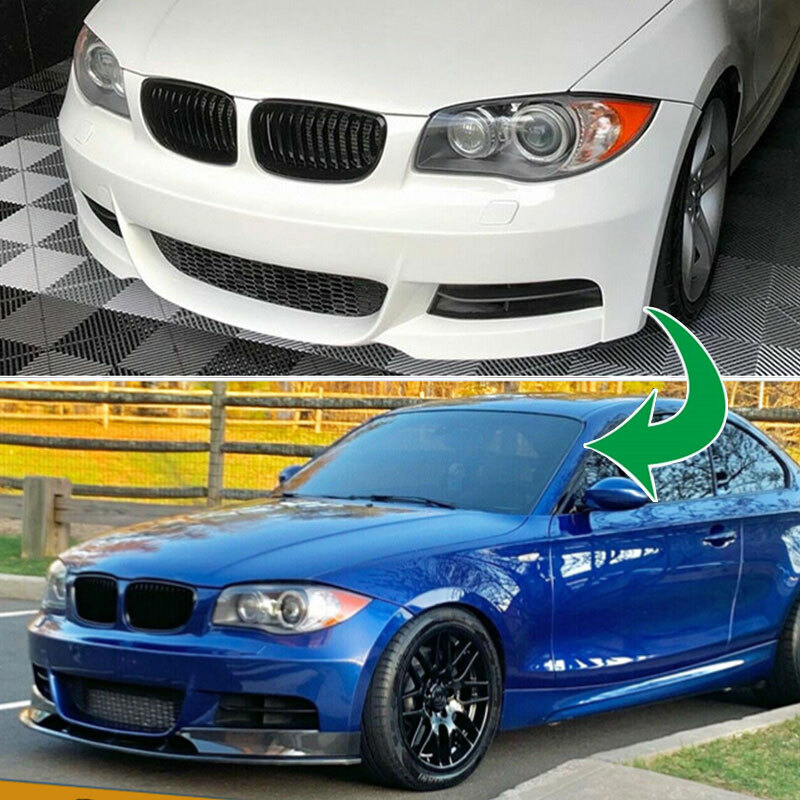 Front Spoiler Splitter Lip Carbon Look For 2007-2013 BMW E82 128i 135i ...