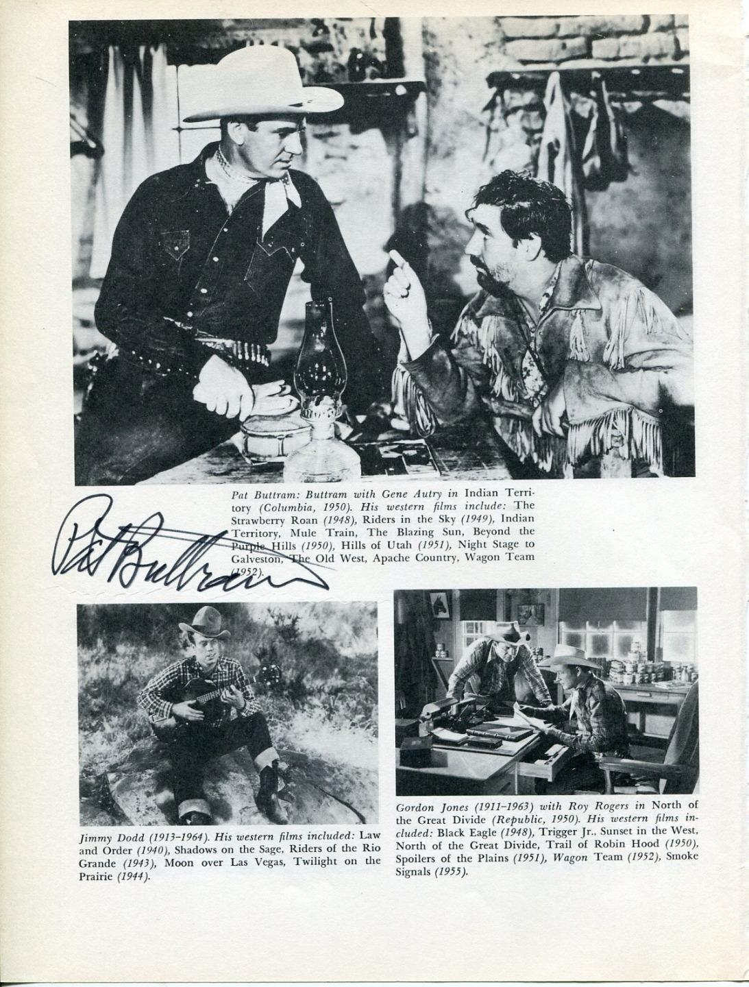 PAT BUTTRAM ACTOR IN GREEN ACRES / GENE AUTRY COSTAR SIGNED PHOTO PAGE ...