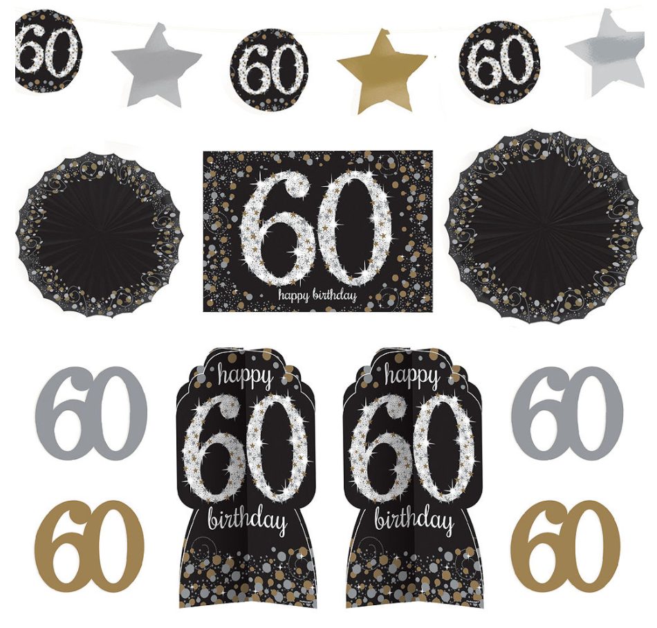 Sparkling Celebration 60 Room Decorating Kit ~ 60th Birthday Party ...