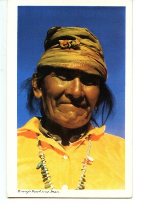 Native American Indian-Closeup Picture of Navajo Medicine Man-Vintage ...