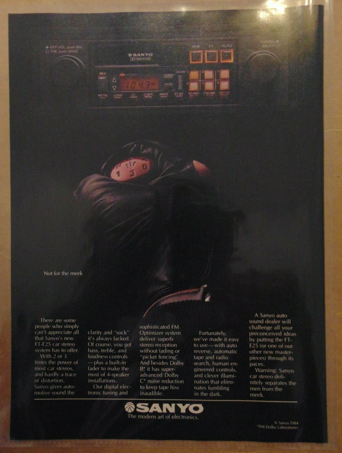 1980's SANYO CAR STEREO AUDIO Automobile Original Print Ad Advertising ...