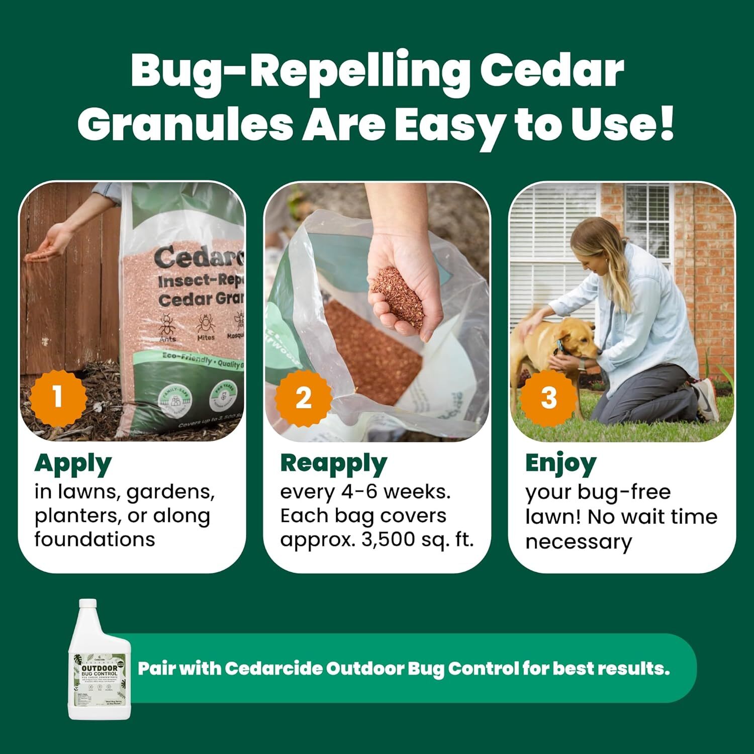 Cedarcide Lawn, Home & Garden Cedar Granules | Repels Fleas, Ticks ...