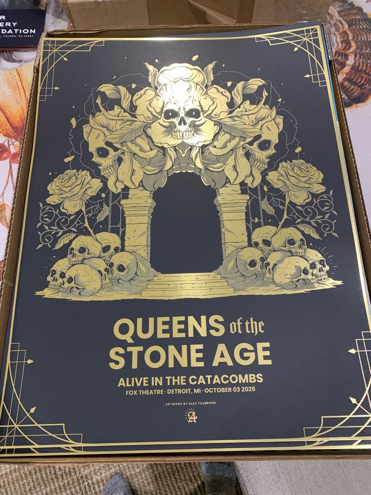 QUEENS OF THE STONE AGE DETROIT FOIL POSTER 10-3-25 THE FOX THEATRE 1/ ...