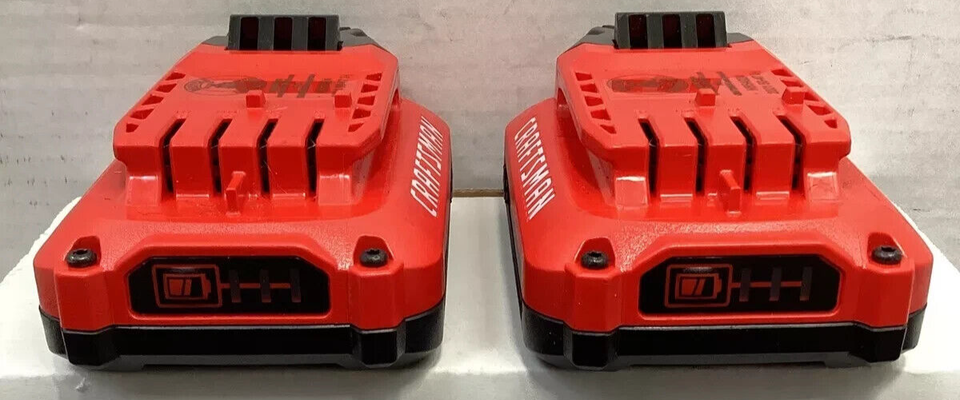 (Lot of 2 Batteries) CRAFTSMAN CMCB2011 V20 LITHIUM-ION 20V 1.5AH ...