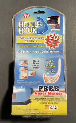 Hercules Hook 20 Pack Wall Hangers Set w/ Laser Marker As Seen on TV ...