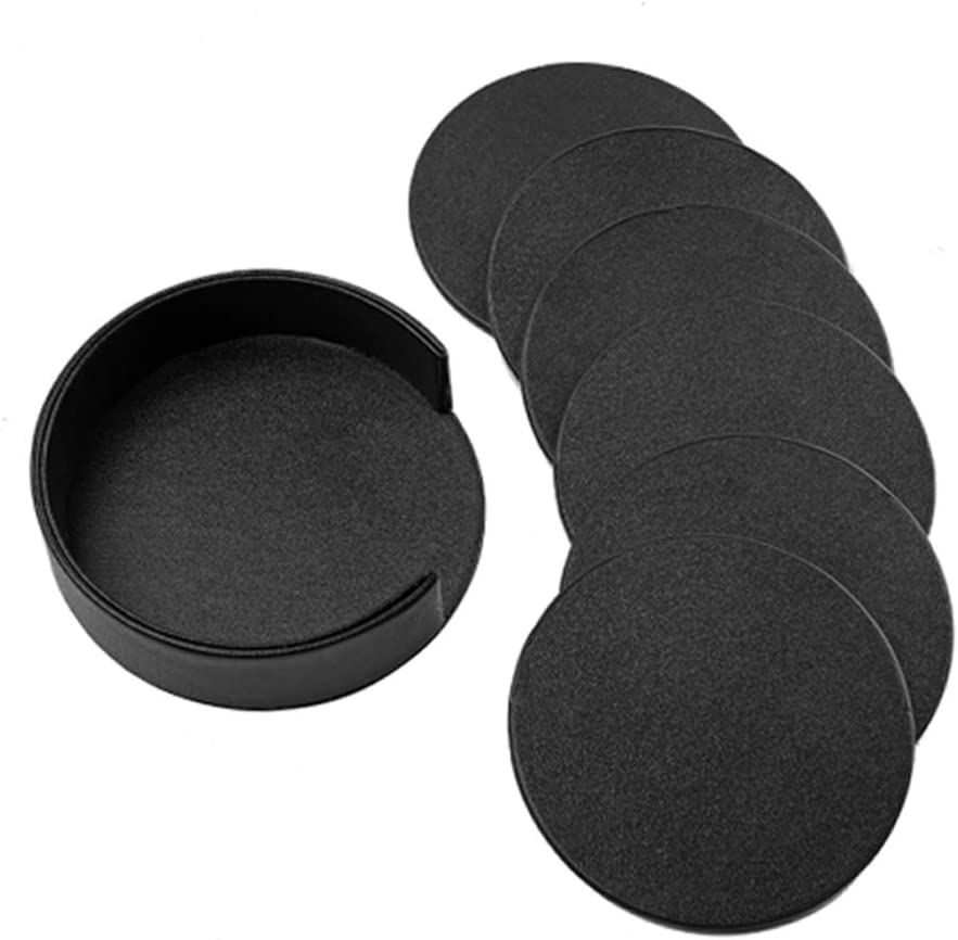 Drink Coasters Set of 6 Leather Coasters Spill Protection for Table ...